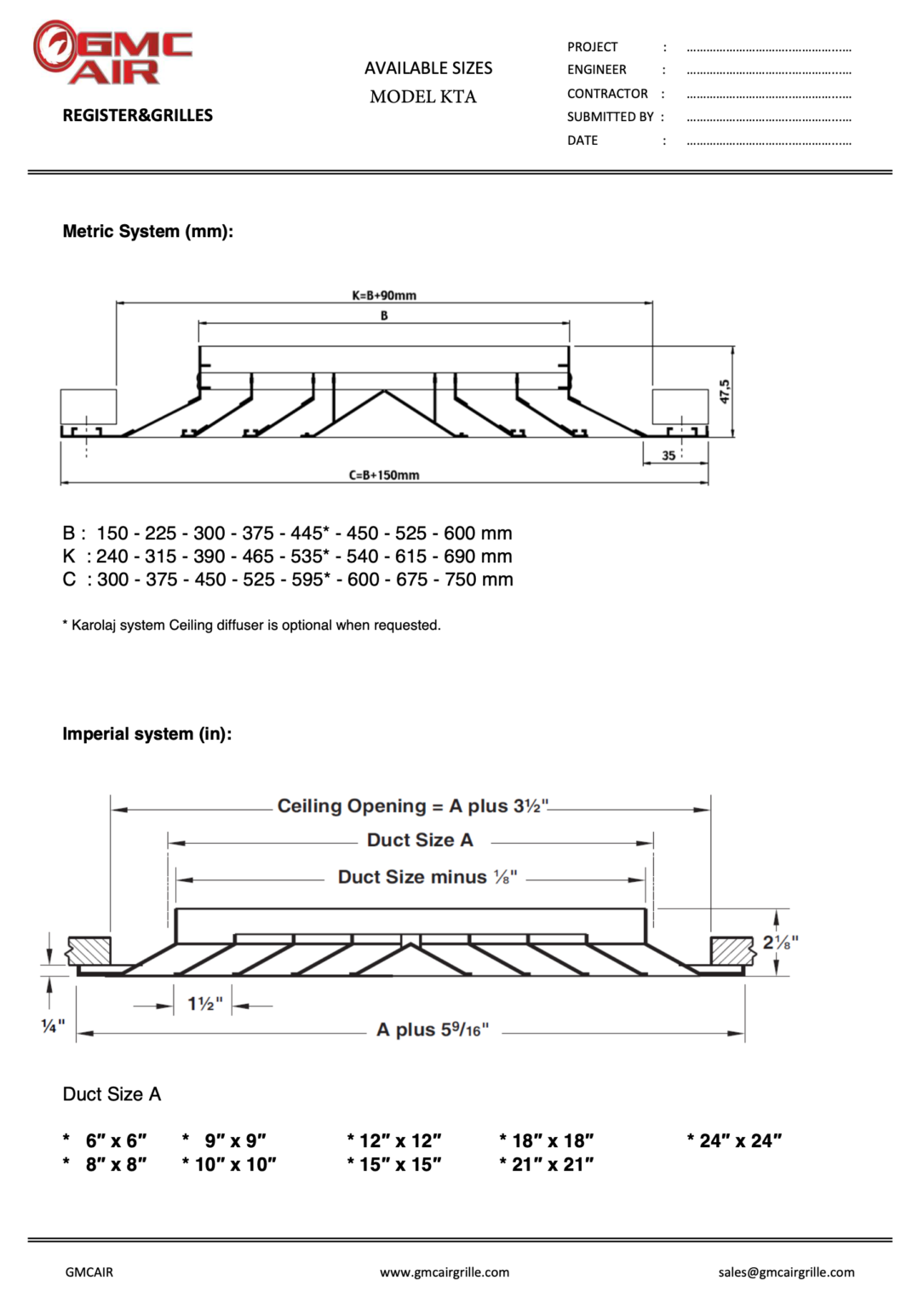 Square Ceiling Diffusers – GMC Air