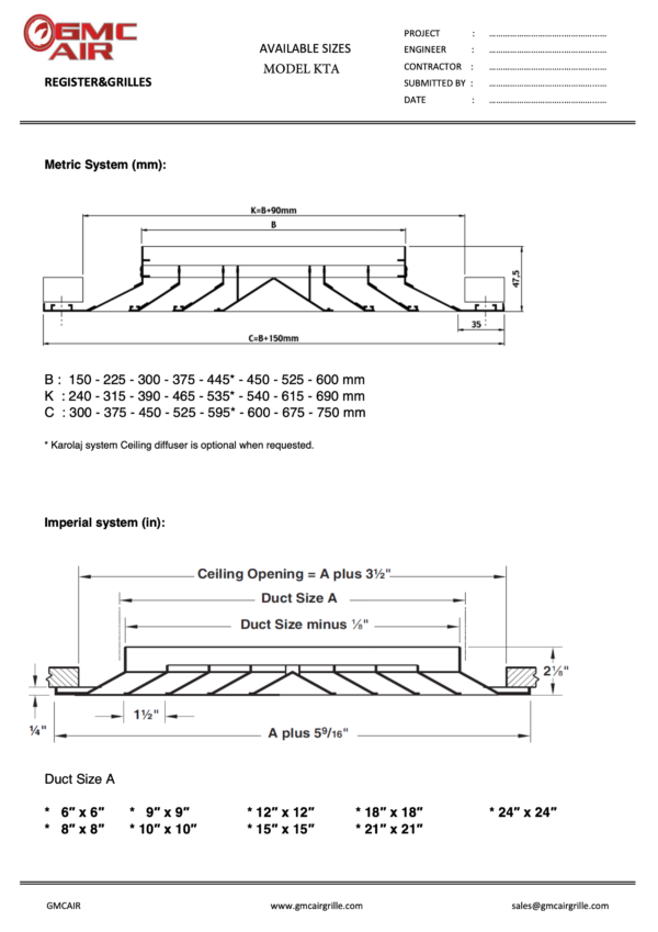 Square Ceiling Diffusers – GMC Air